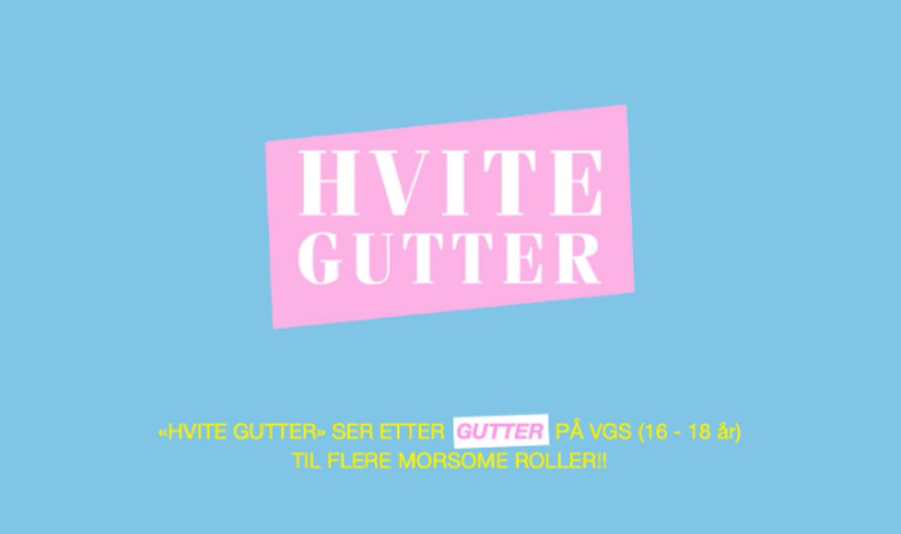 Gutter 16-19 år søkes til roller i TV-serien Hvite Gutter